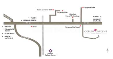 Nitin Developers Corlim Gardens Map - Corlim, North Goa Location Map