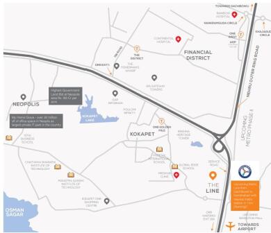 Terminus, NCC Urban and Optimity The Line Map - Narsingi, Hyderabad ...