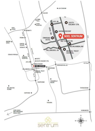 Noel Villas and Apartments Noel Sentrum Map - Kanayannur, Kochi ...