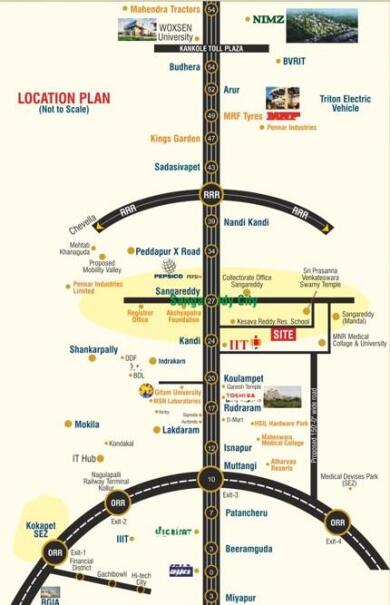 NPS Properties NPS Shobhakrutha county Map - Kandi, Hyderabad Location Map