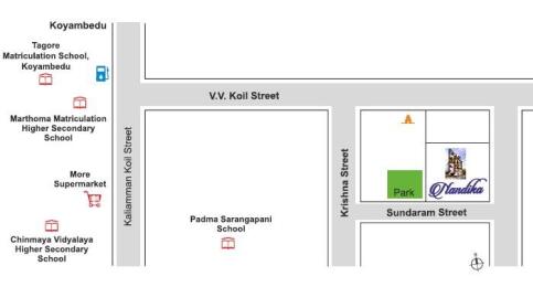 NPSH Developers NPSH Nandika Map - Koyambedu, Chennai West Location Map