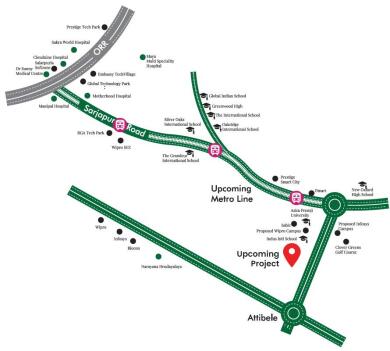 Nyra Estates and projects Nyra Sunterra Map - Sarjapura Attibele Road ...