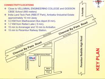 Obel Builders Obel Central Park Map - Kolathur, Chennai Location Map