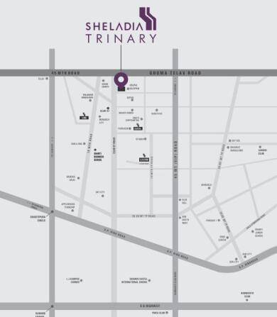 Sheladia Projects Sheladia Trinary Map - Shela, Ahmedabad West Location Map
