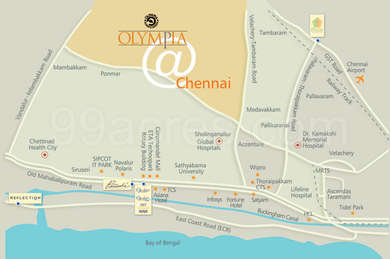 Olympia Group Olympia Sky Villas Map - Navalur, Chennai Location Map