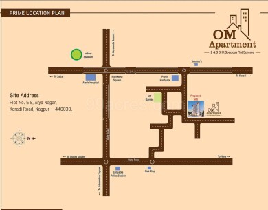 Sukh Prakash Builders Om Apartment Map - Koradi Road, Nagpur Location Map