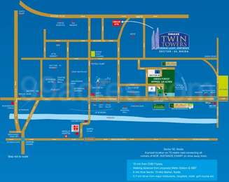 Omaxe Infratech Omaxe Twin Towers Map - Sector 50 Noida Location Map