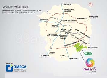 Omega Infrabuild Omega Galaxy Mall Map - Hariharpur, Lucknow Location Map