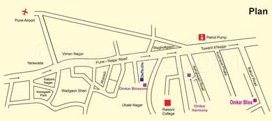 Omkar Landmarks Omkar Bliss Map - Wagholi, Pune Location Map
