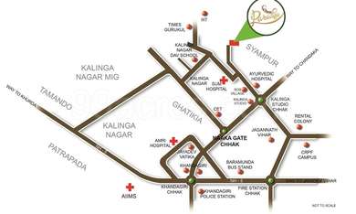 Omm Homes OMM Paradise Map - SUM Hospital, Bhubaneswar Location Map