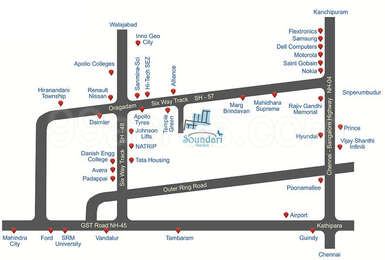 Onyx Realtors Onyx Soundari Garden Map - Oragadam, Chennai Location Map