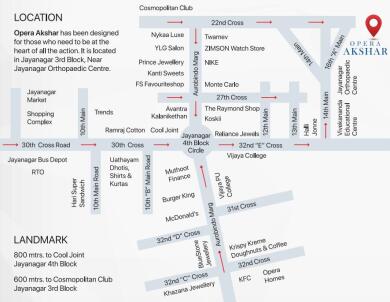 Opera Homes Opera Akshar Map - Jayanagar, Bangalore Location Map