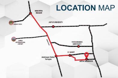 Opulent Constructions Opulent Arya Mansion Map - Jagatpura, Jaipur Location Map