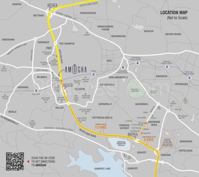 Origin Developers Origin Amogha Map - Kollur, Hyderabad Location Map