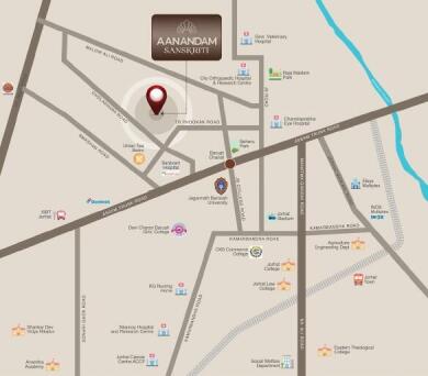 Aanandam Group Aanandam Sanskriti Map - Choladhara, Jorhat Location Map