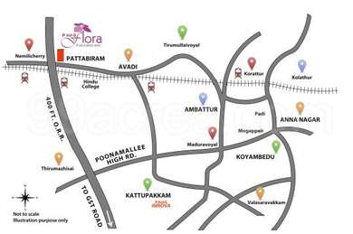 P dot G Constructions P dot G Flora Map - Pattabiram, Chennai Location Map