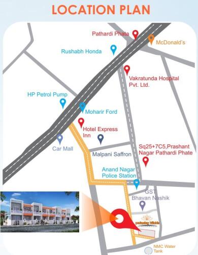 P Square Constructions And Developers Padmalay Hillside Map - Pathardi ...