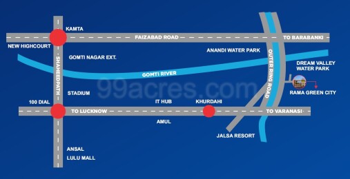 Paitrik group Paitrik Rama Green City Map - Kisan Path, Lucknow ...