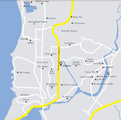 Paranjape Schemes Paranjape Athena Map - Bandra East, Mumbai Location Map