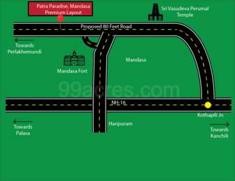 Patra Realty Patra Paradise Map - Mandasa, Srikakulam Location Map