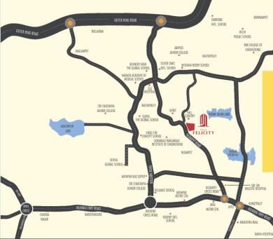 Pavani Group Pavani Felicity Map - Nizampet, Hyderabad Location Map