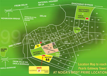 PACL Pearls Gateway Towers Map - Sector 44, Noida Location Map