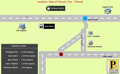 Piyush Group Builders Piyush City Map - Hathin, Palwal Location Map