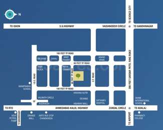 Poddar Group Poddar Heights Map - Chandkheda, Ahmedabad North Location Map