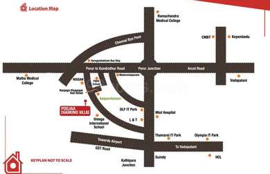 Poojaa Foundation Poojaa Diamond Villas Map - Porur, Chennai Location Map