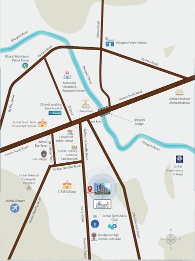 Prakriti Developers Guwahati Uttarayan Prakriti Map - Na Ali, Jorhat ...