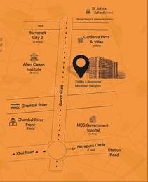 Orilite Lifespaces Meridian Heights Map - Bundi Road, Kota Location Map