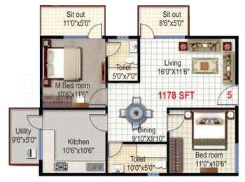 3 BHK / Bedroom Apartment / Flat for rent in President Opulence ...