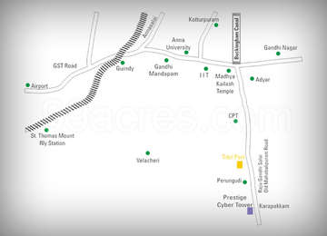 Prestige Group Prestige Cyber Towers Map - Karapakkam, OMR Location Map
