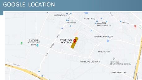 Prestige Group Prestige Sky Tech Map - Gandipet, Hyderabad Location Map