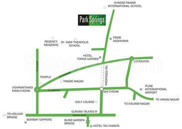 Pride Purple Group Park Springs Map - Dhanori, Pune Location Map