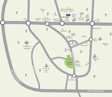 Primark Projects Primark Inspira Map - Miyapur, Hyderabad Location Map