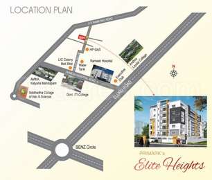 Primarks Elite Heights Map - LIC Colony, Vijayawada Location Map