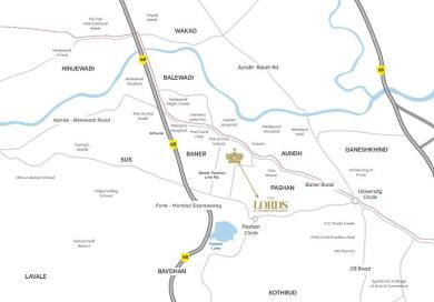 Pristine Developers Pune Pristine The Lords Map - Pashan, Pune Location Map