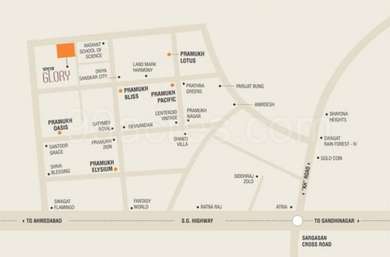 PSY Group Builders PSY Pramukh Glory Map - Uvarsad, Gandhinagar ...