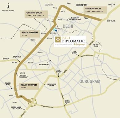 Puri Constructions Puri Diplomatic Residences Map - Sector 111 Gurgaon ...