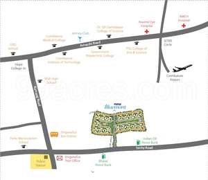 Puravankara Bluemont Map - Singanallur, Coimbatore Location Map