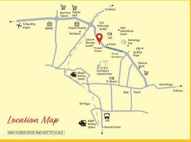 Tirupati Homes by RCL Buildcon Map - Ayodhya Bypass , Bhopal Location Map