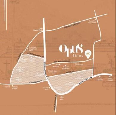 R K Developers AP Opus Skies Map - Ravindra Nagar, Tirupati Location Map