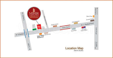 R R Builders Meerut Mihir Heights Map - Meerut Bypass Location Map