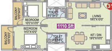 2 BHK Apartment / Flat for sale in Radiant Karel Nayandanahalli ...