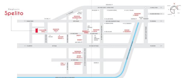 Raghuvir Corporation Raghuvir Spelito Map - Vesu, Surat Location Map