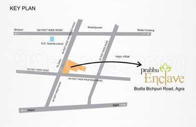 Rainbow Infra Housing Rainbow Prabhu Enclave Map - Bodla, Agra Location Map
