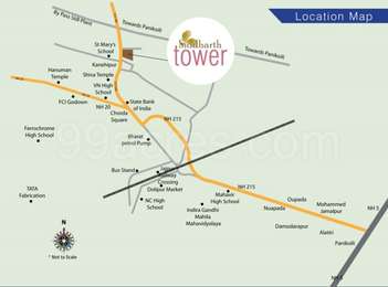 Raj Anand Builders Raj Anand Siddharth Tower Map - Jajpur Road Location Map