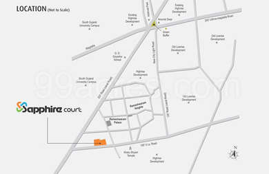 Rameshwaram Group Rameshwaram Sapphire Court Map - Bharthana, Surat ...