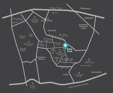 Chaphalkar Karandikar Developers Elina Luxe Map - NIBM, Pune Location Map